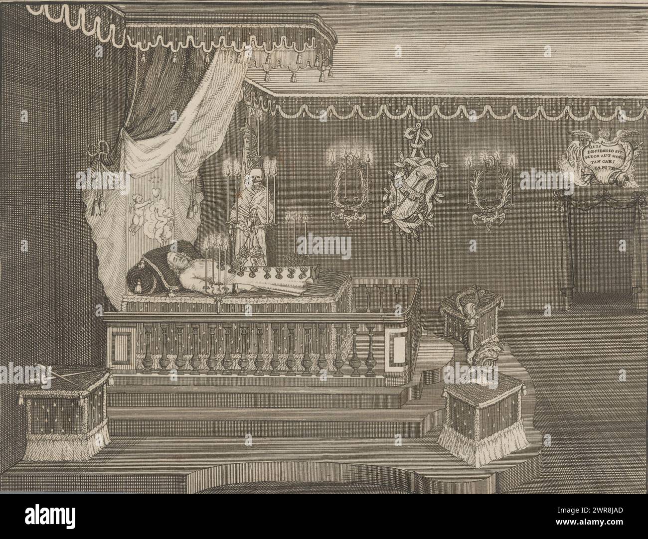 Mausoleum of Prince Willem IV, 1751 (top page), Funeral room with the ...