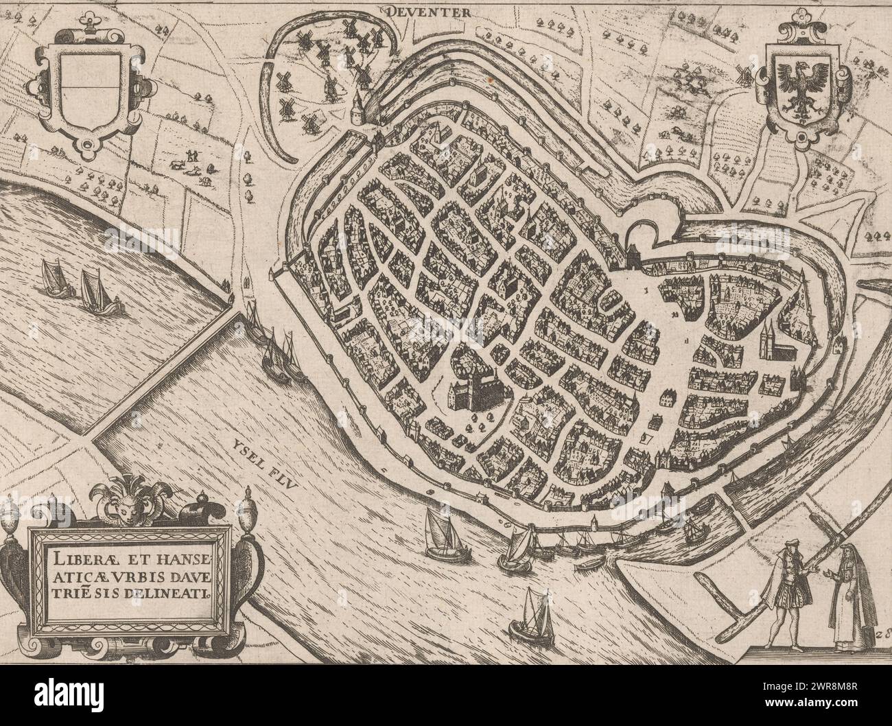 Map of Deventer, Deventer (title on object), Numbered bottom right: 28 ...