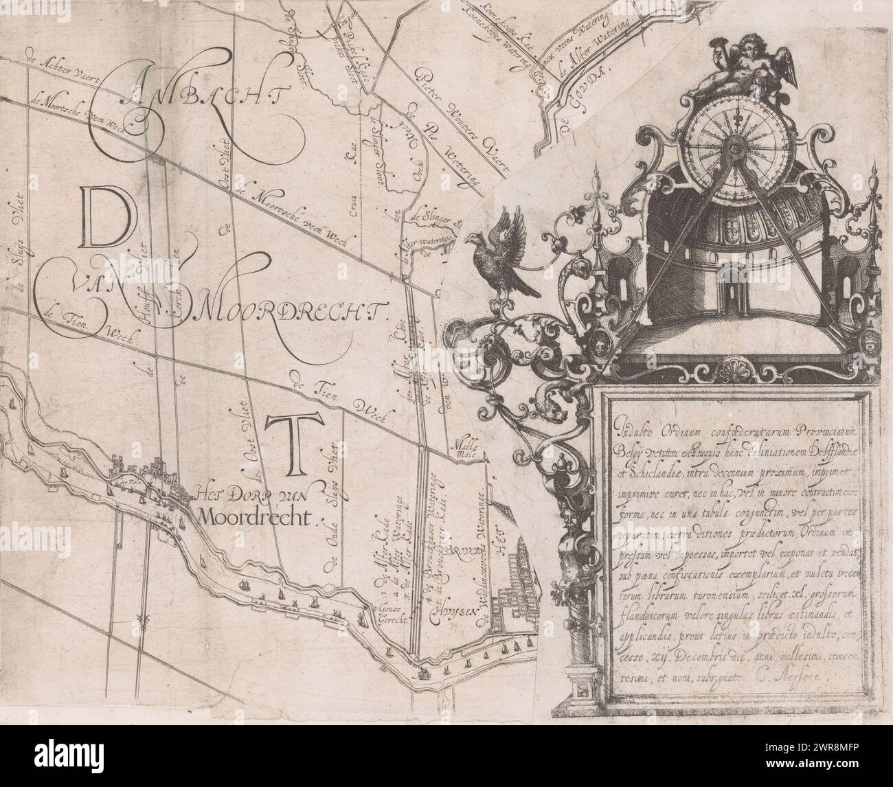 Map of the Schieland Water Board, decorative cartouche, print maker ...