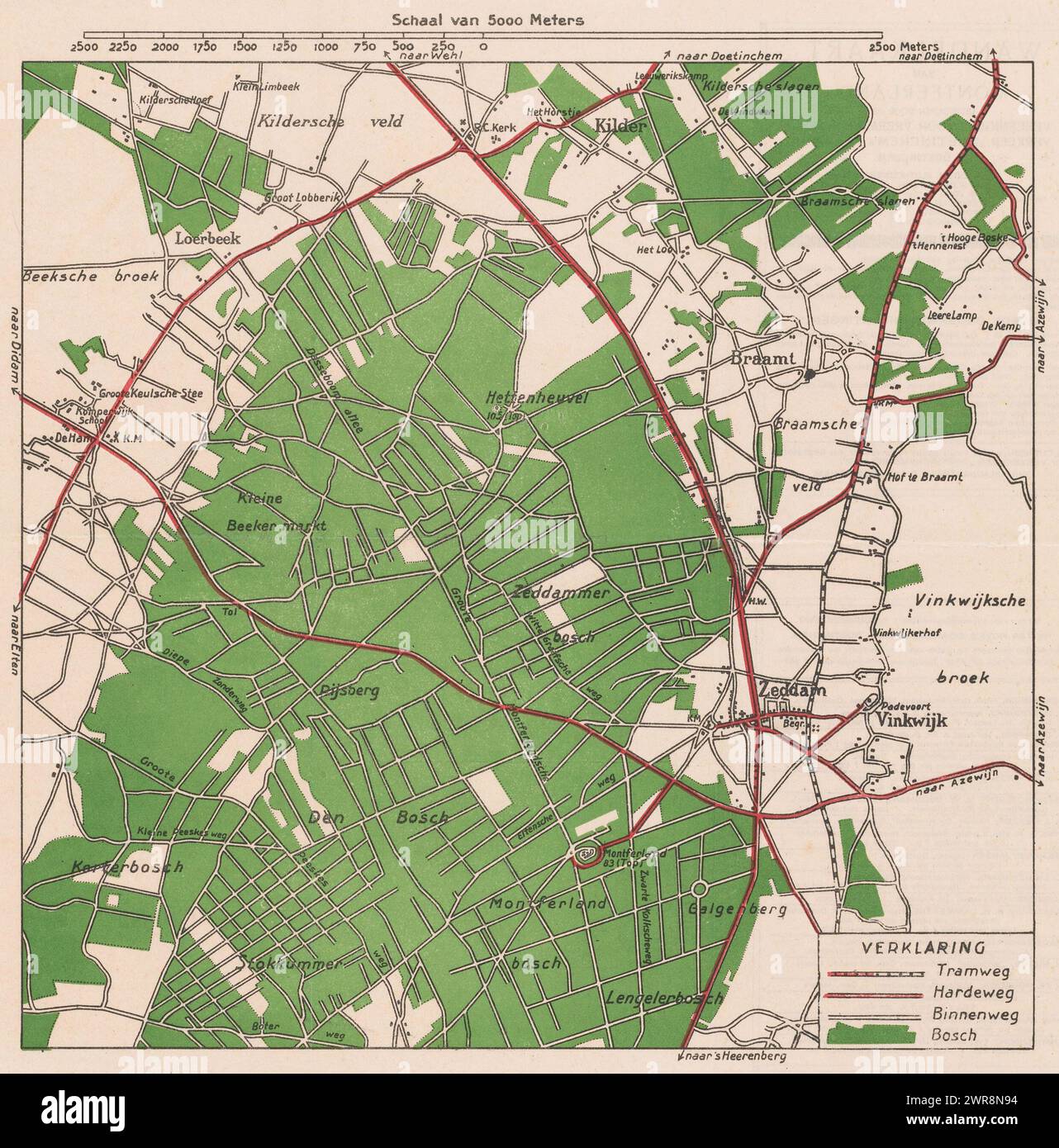 Map of Montferland, Walking map of Montferland (title on object), print ...