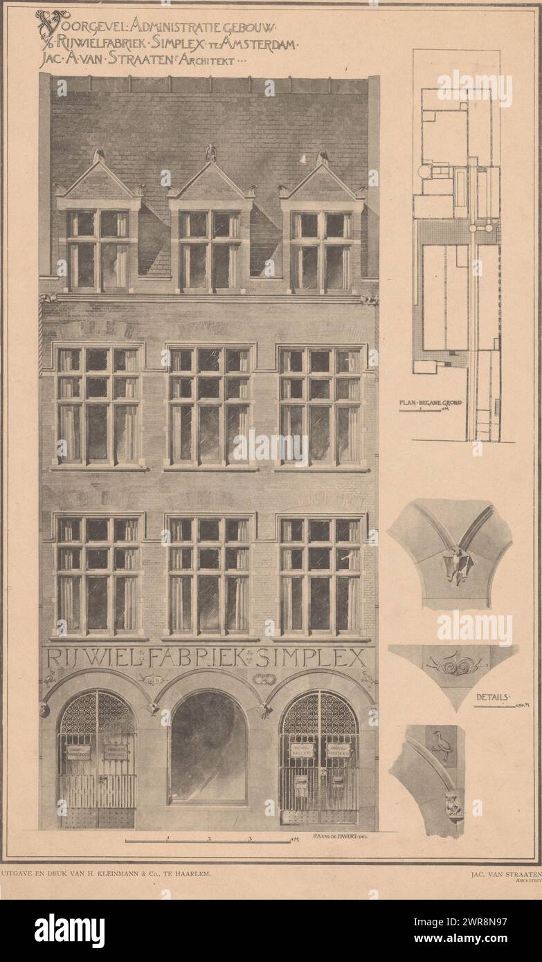 View of the front facade of the administration building of the Simplex ...