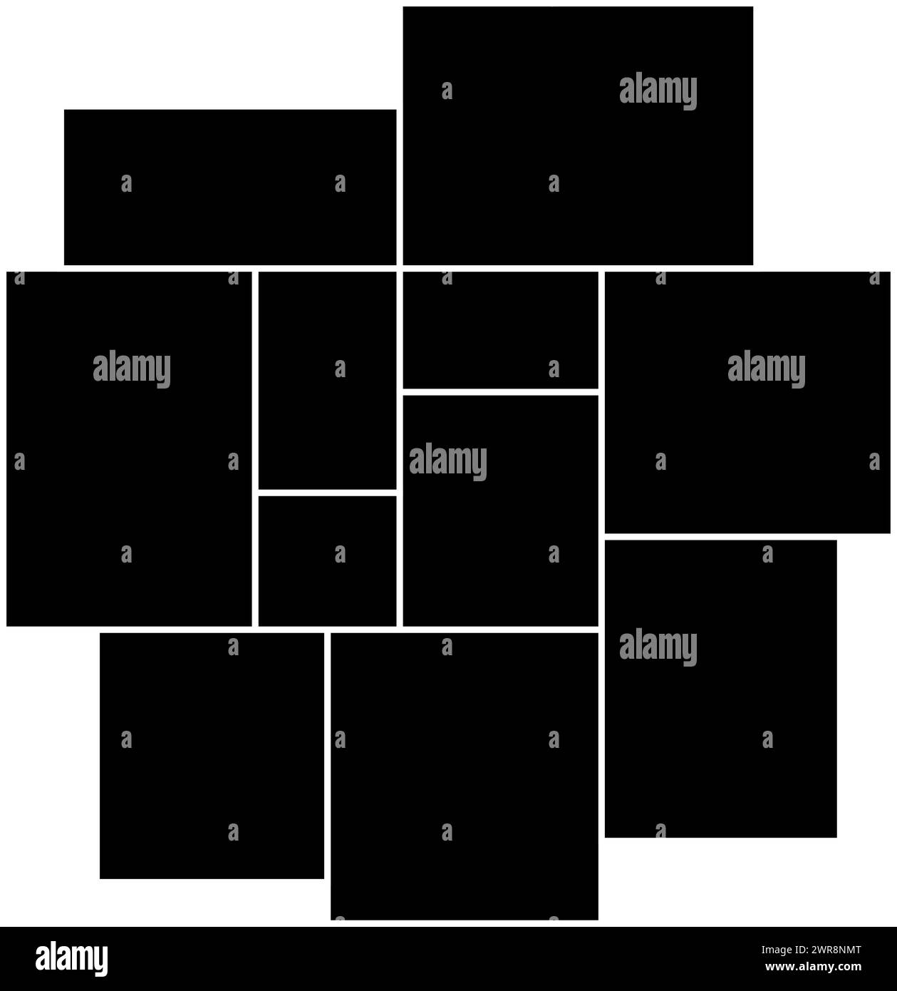 vector photo collage mockup. set of empty photo frames. photo or image collage grid template ...