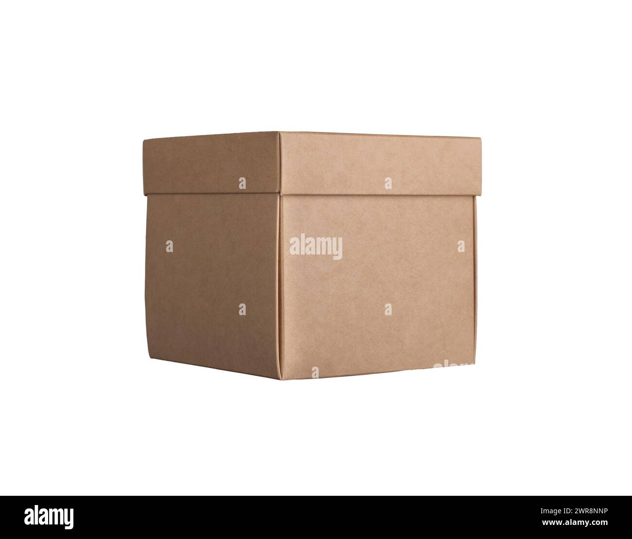 Cardboard, kraft beige box solated on white background Stock Photo - Alamy