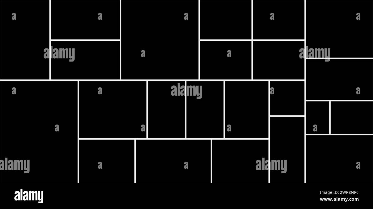 vector photo collage mockup. set of empty photo frames. photo or image collage grid template ...