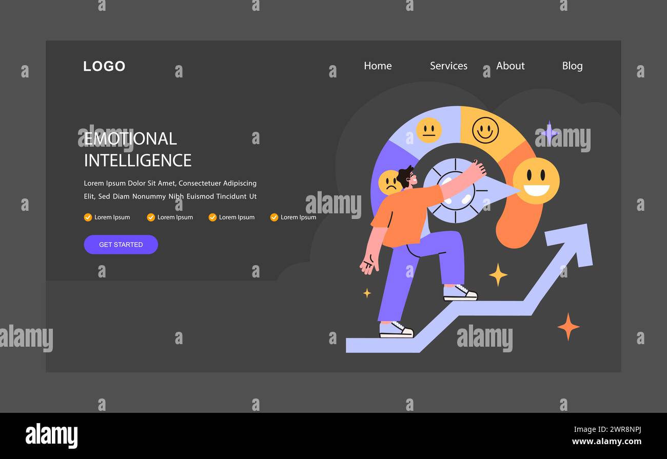 A man navigates his emotional intelligence, adjusting moods on a ...