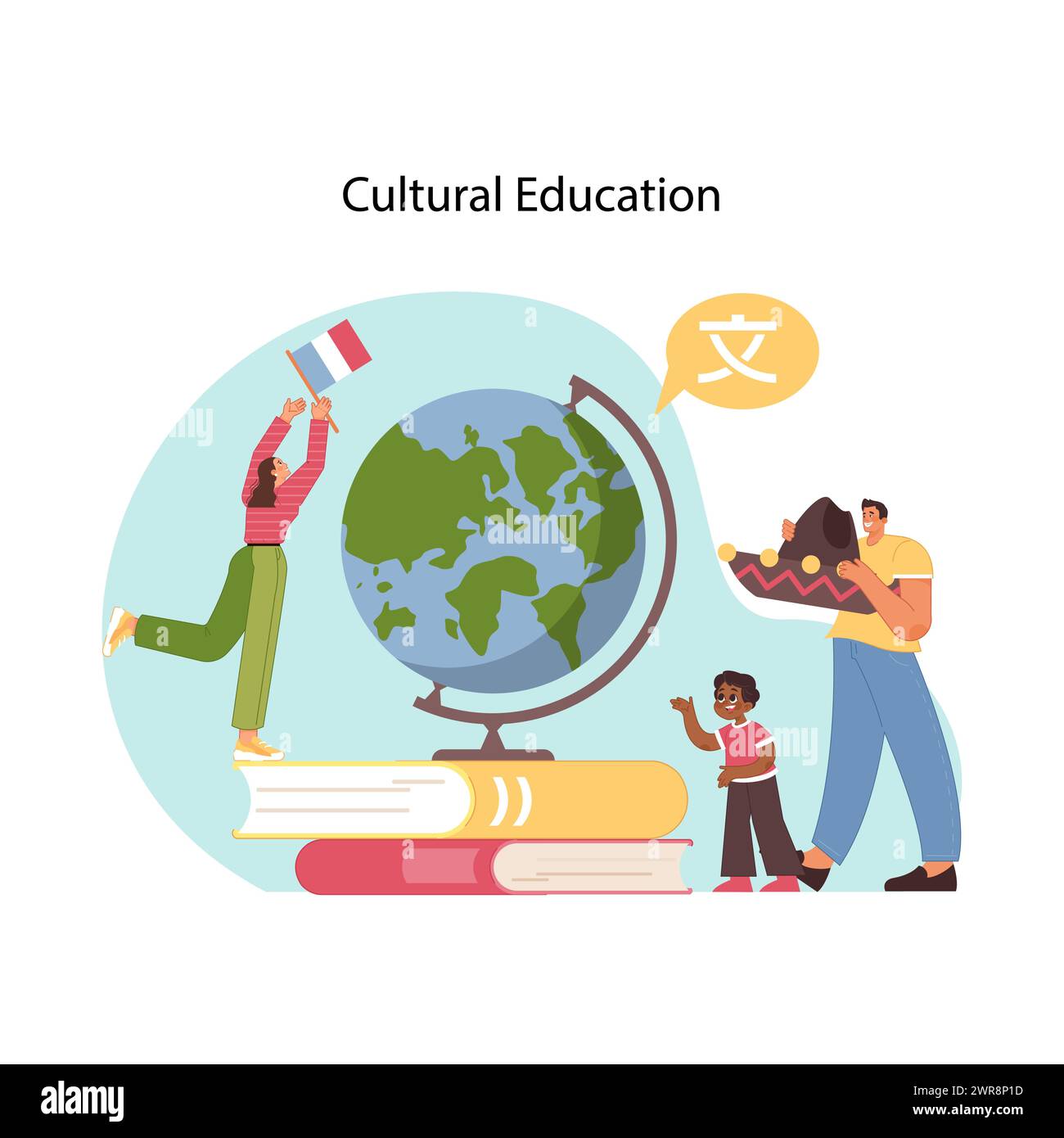 Global heritage learning. Diverse individuals engaging with cultural ...