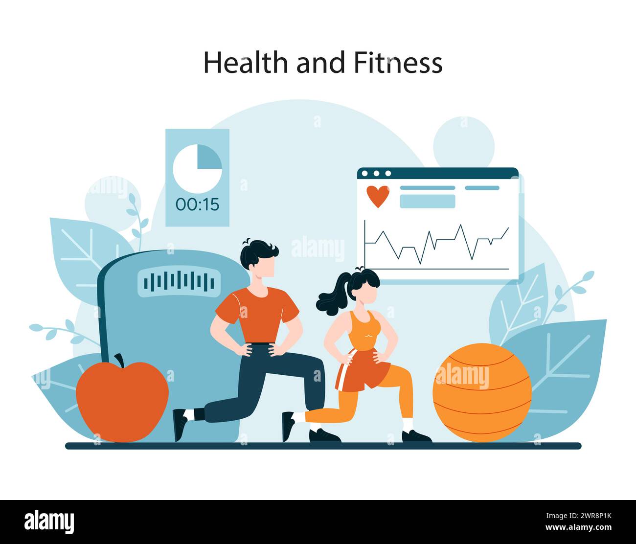 Active Lifestyle concept. Dynamic workout duo engaged in fitness ...