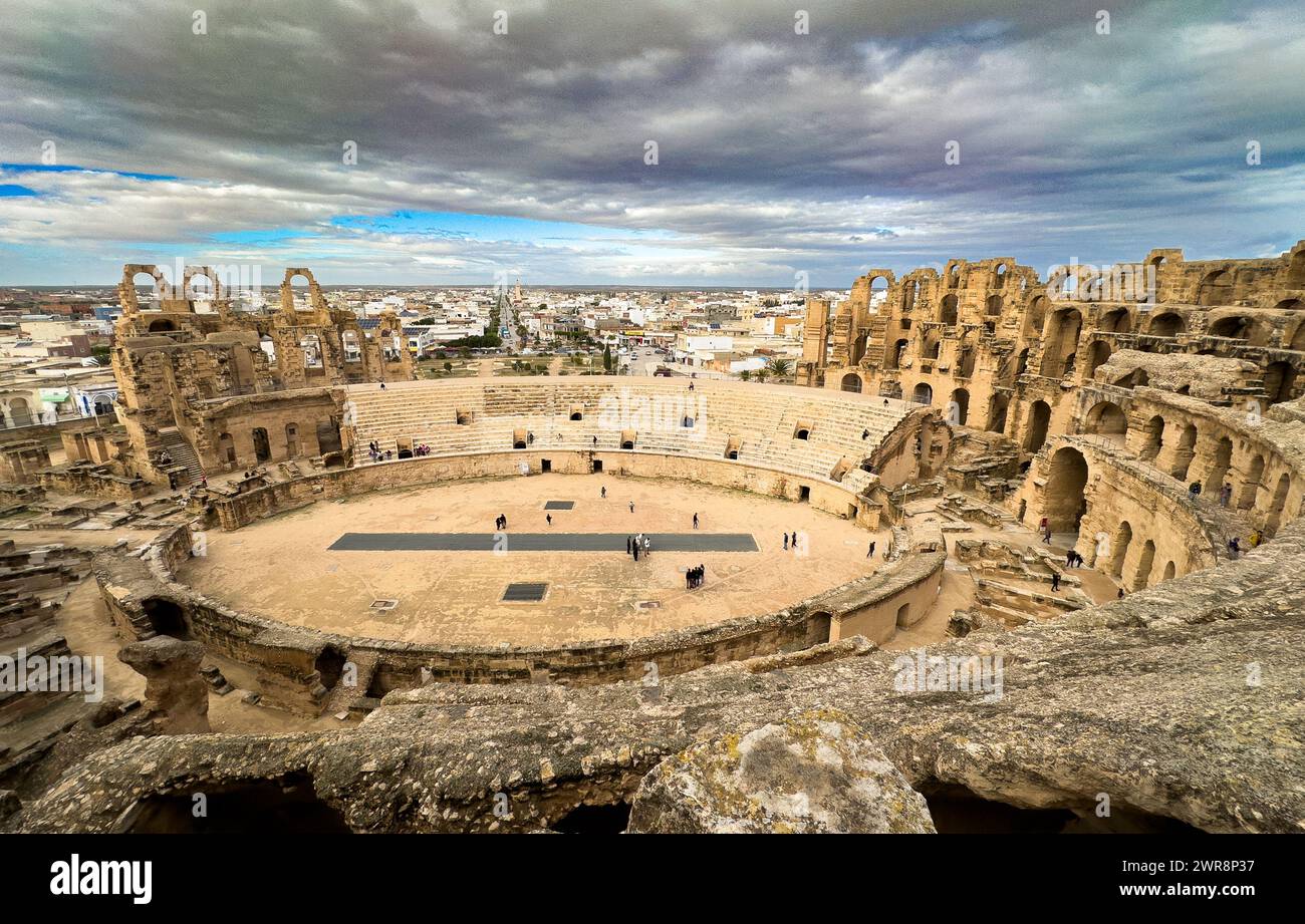 A panorama of the interior of Roman amphitheatre in El Jem (Thysdrus ...