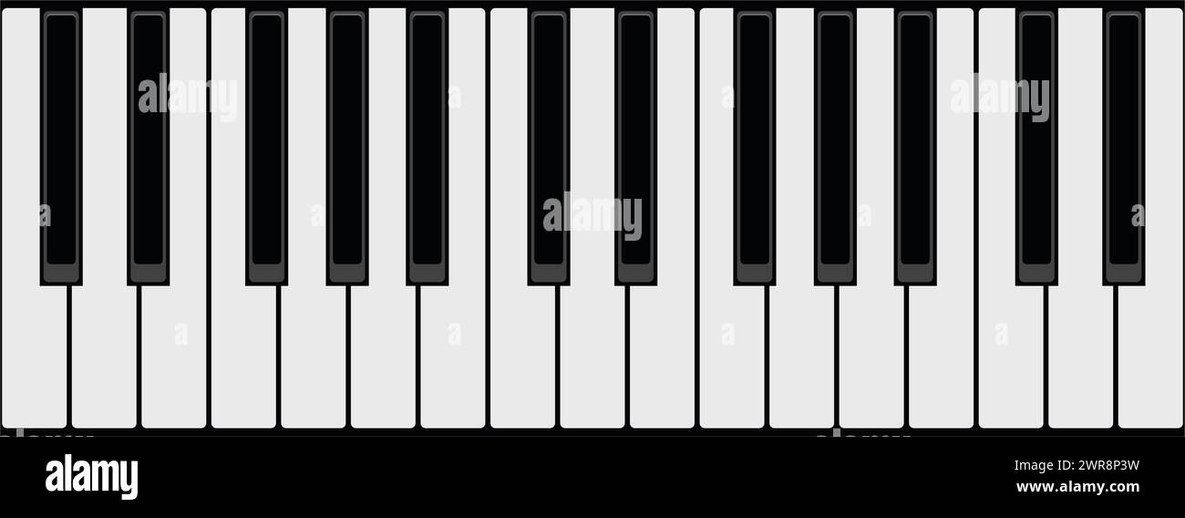 vector piano keys. realistic piano keyboard. musical instrument in flat ...