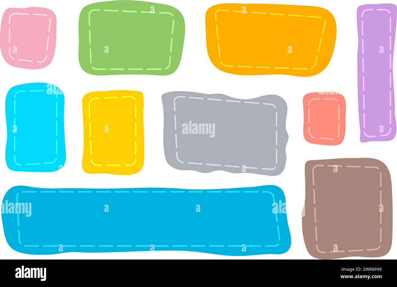 vector hand drawn colorful text boxes. empty speech bubbles with dashed ... vector hand drawn colorful text boxes. empty speech bubbles with dashed ...