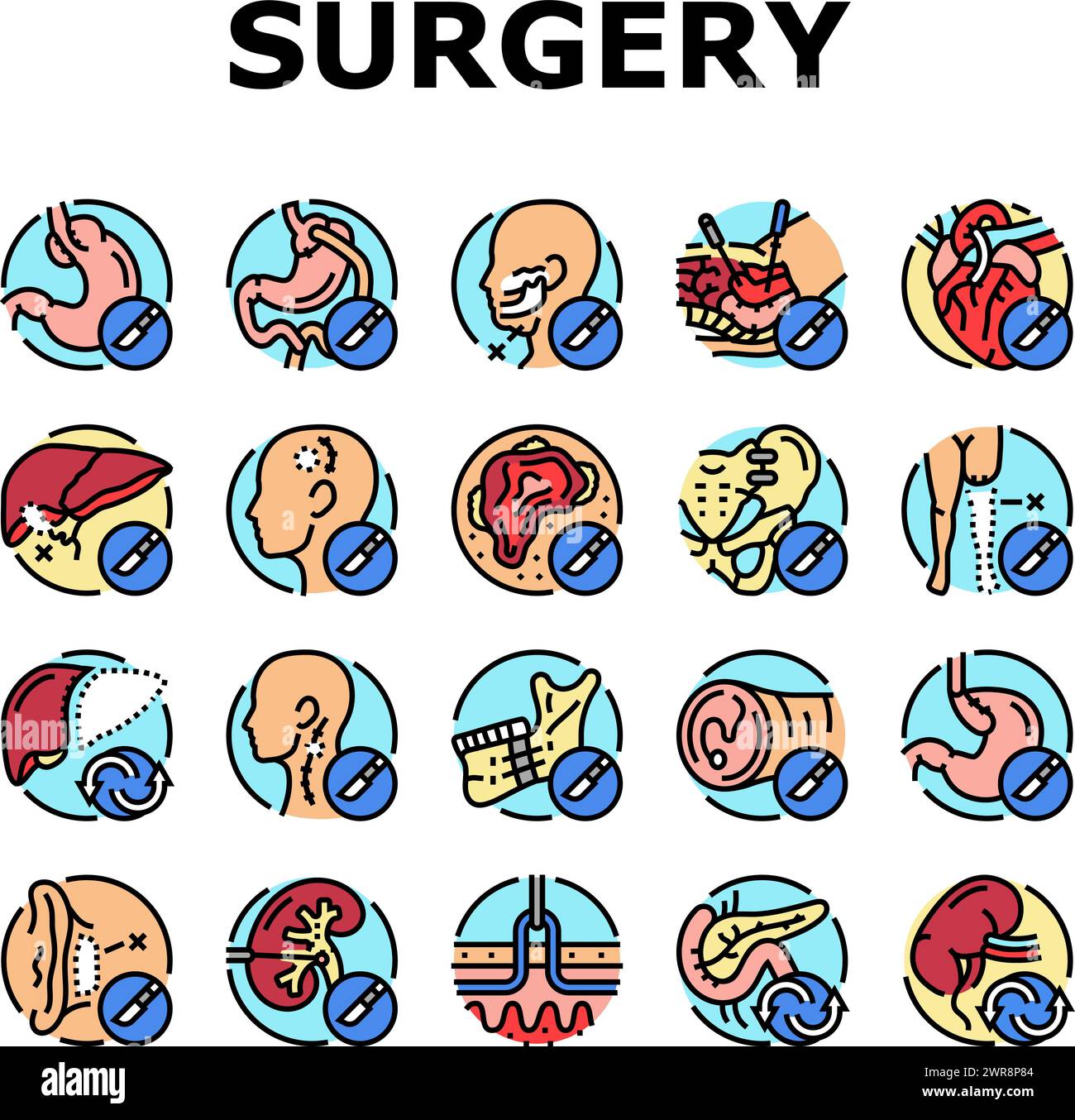 surgery operate room invasive icons set vector Stock Vector Image & Art ...