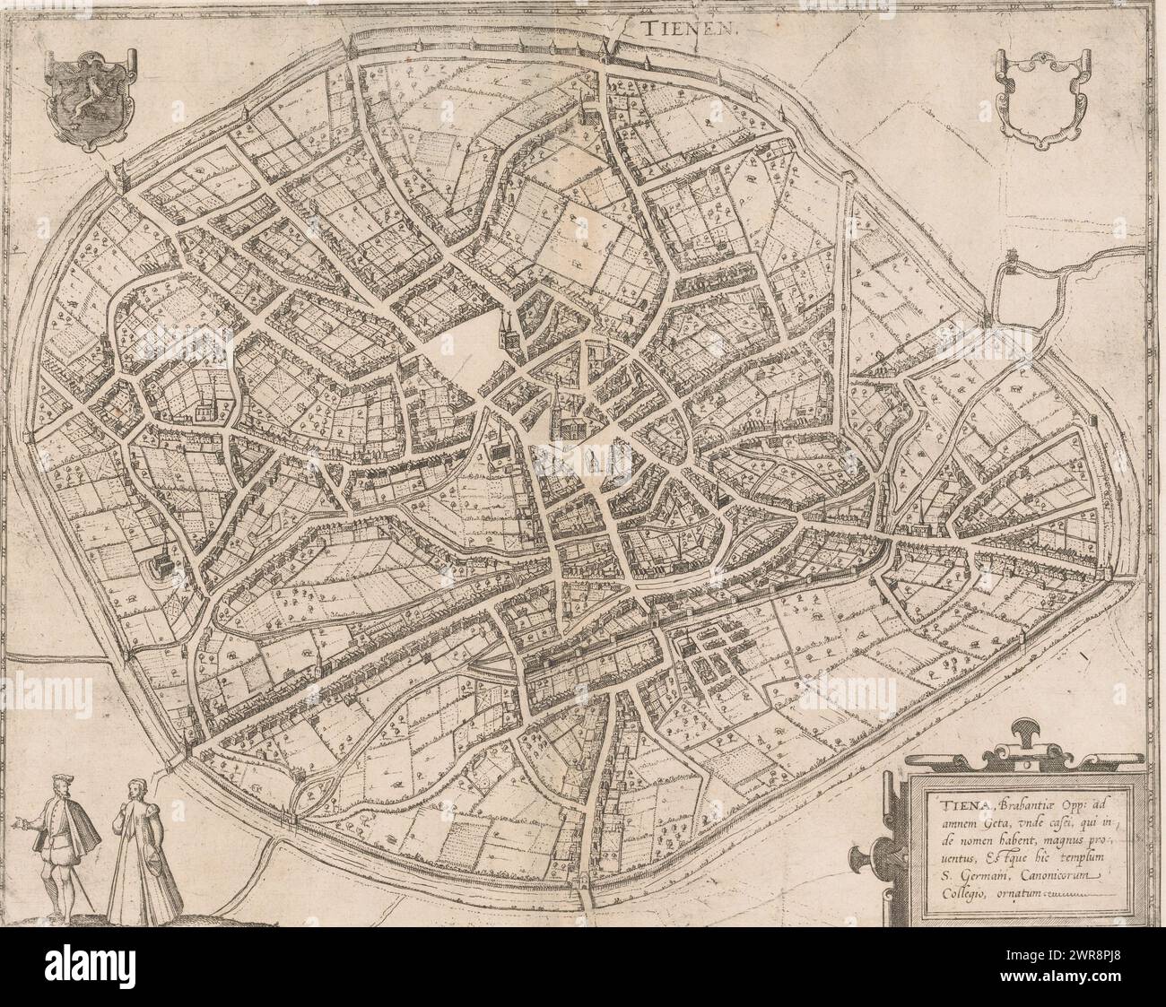 Map of Tienen, Tienen / Tiena, Brabantiae opp: ad amnem Geta ...