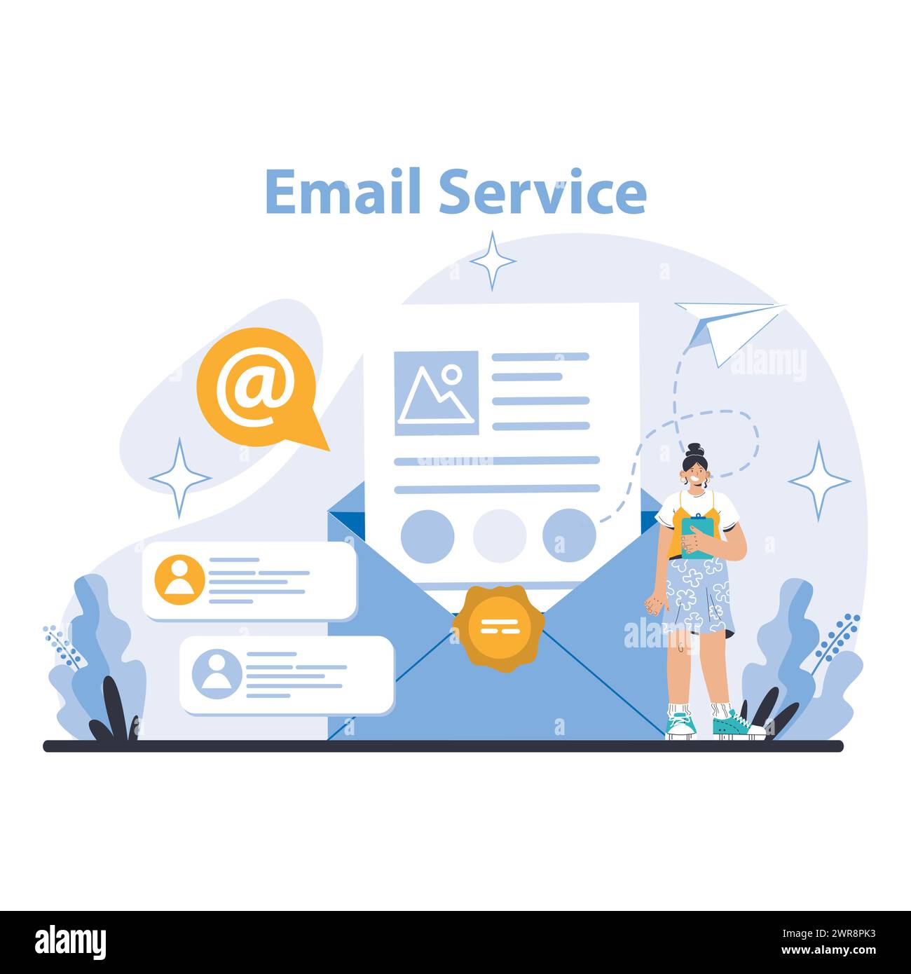 Email Service concept. Seamless digital communication and data exchange ... Email Service concept. Seamless digital communication and data exchange ...