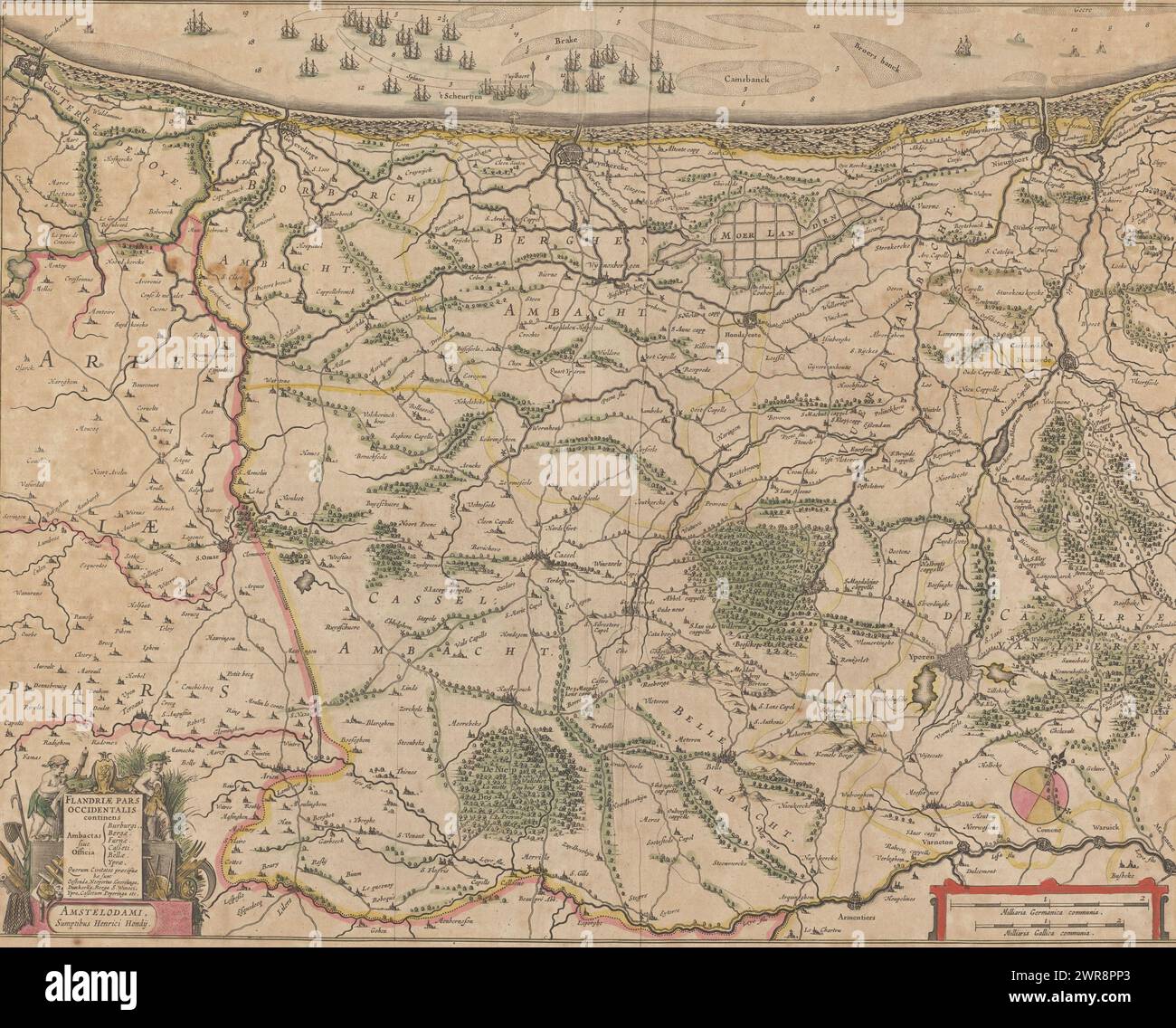 Map of the western part of Flanders, Flandriae pars occidentalis ...