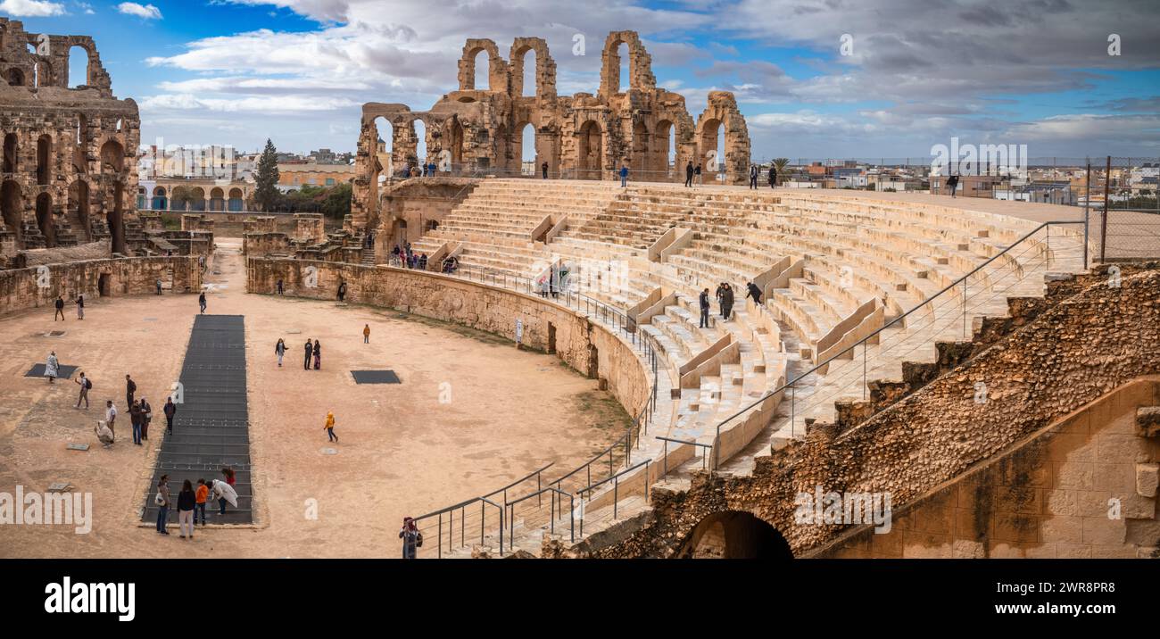 A panorama of the interior of Roman amphitheatre in El Jem (Thysdrus ...