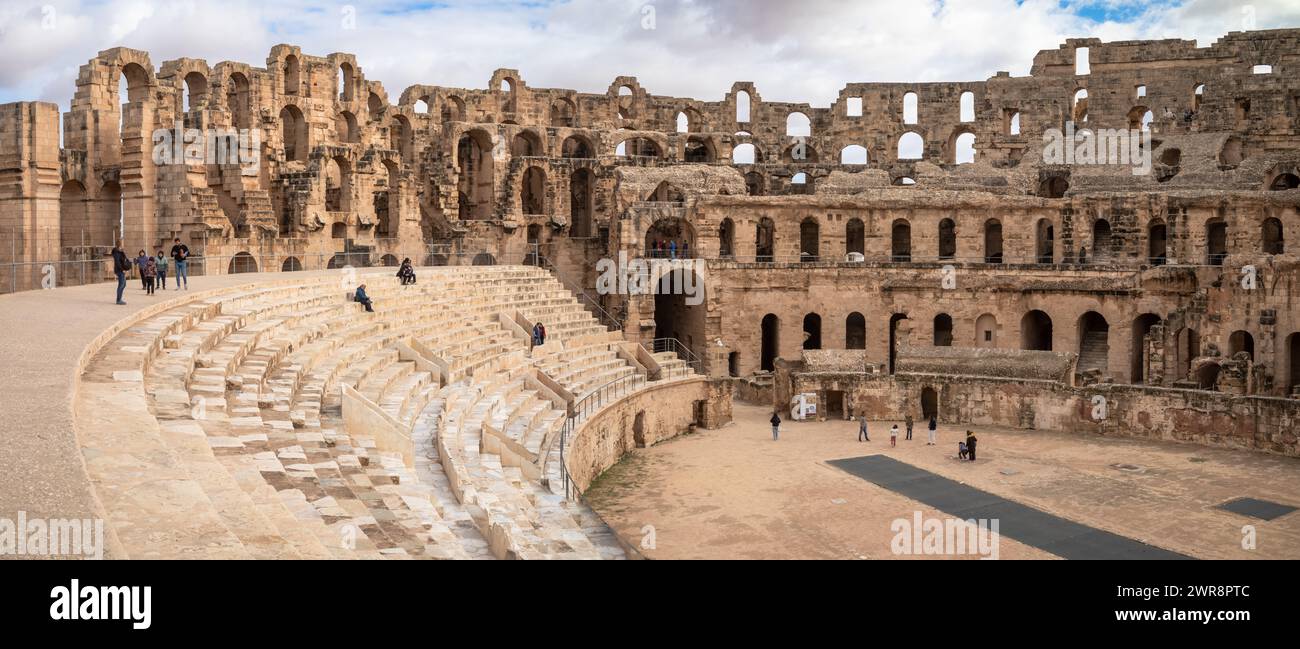 A panorama of the interior of Roman amphitheatre in El Jem (Thysdrus ...
