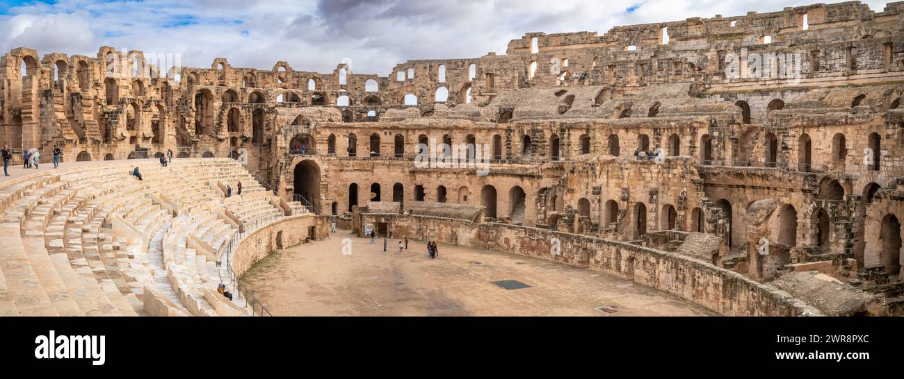 A panorama of the interior of Roman amphitheatre in El Jem (Thysdrus ...