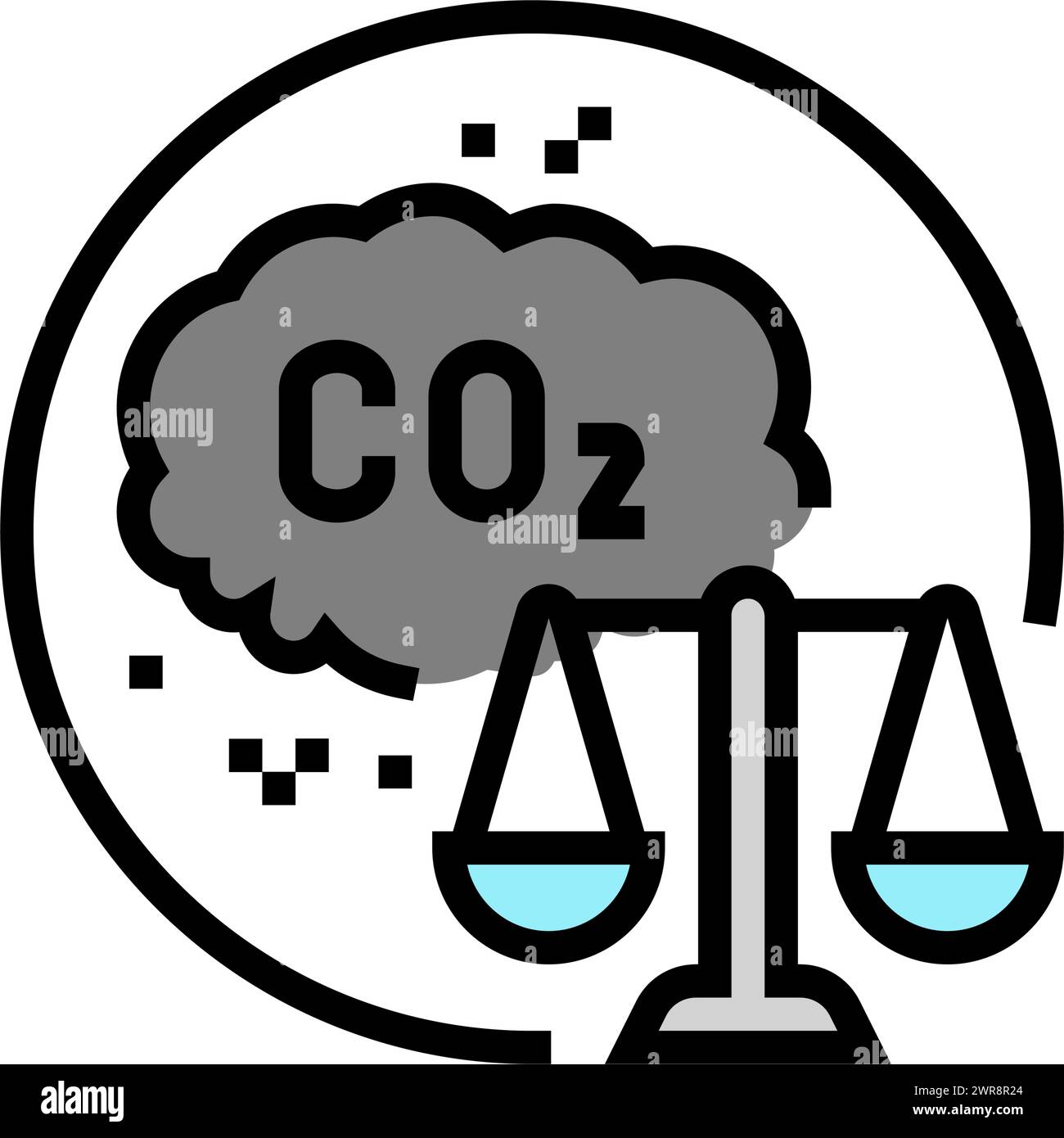 carbon emission limits energy policy color icon vector illustration ...