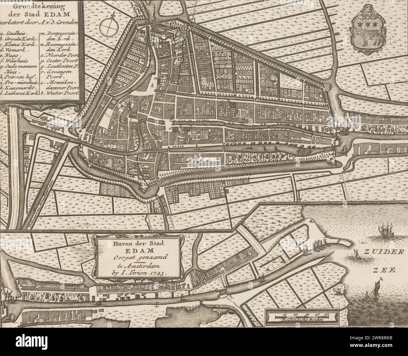 Map of Edam, Ground Drawing of the City of Edam (title on object), Top ...