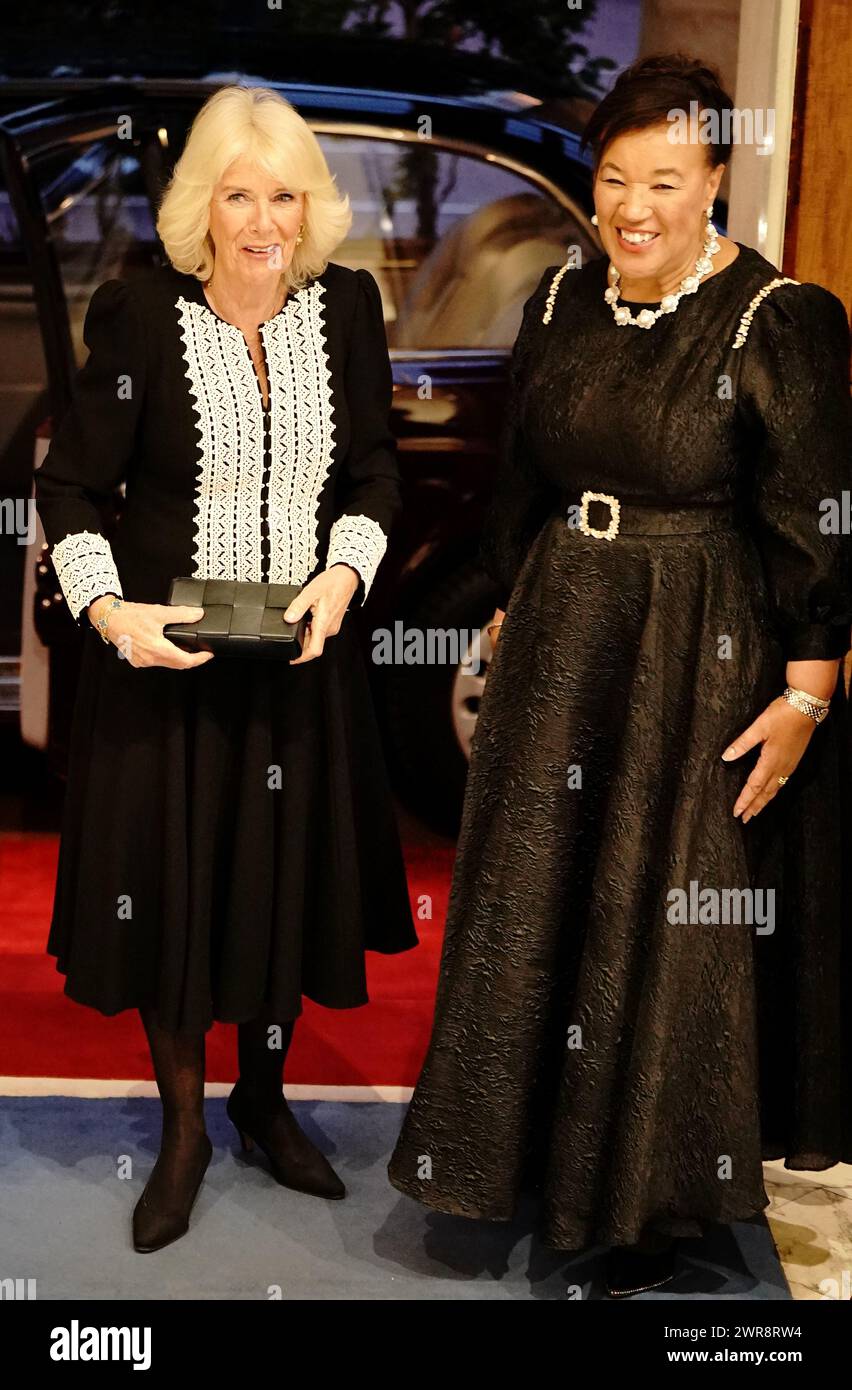 Queen Camilla (left) and Commonwealth Secretary General, Baroness ...