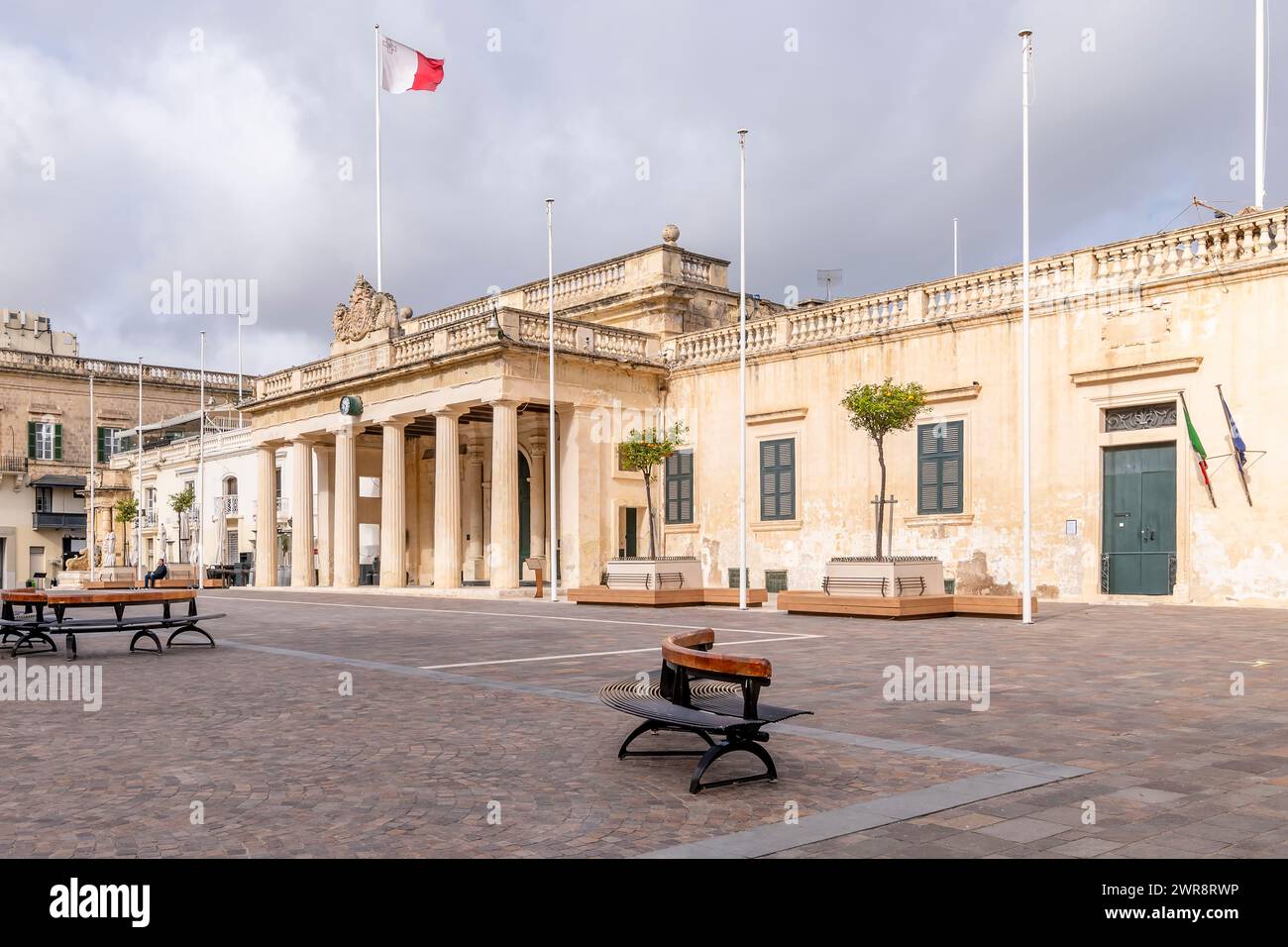 The ancient building of The Main Guard and the Chancellery, Valletta ...