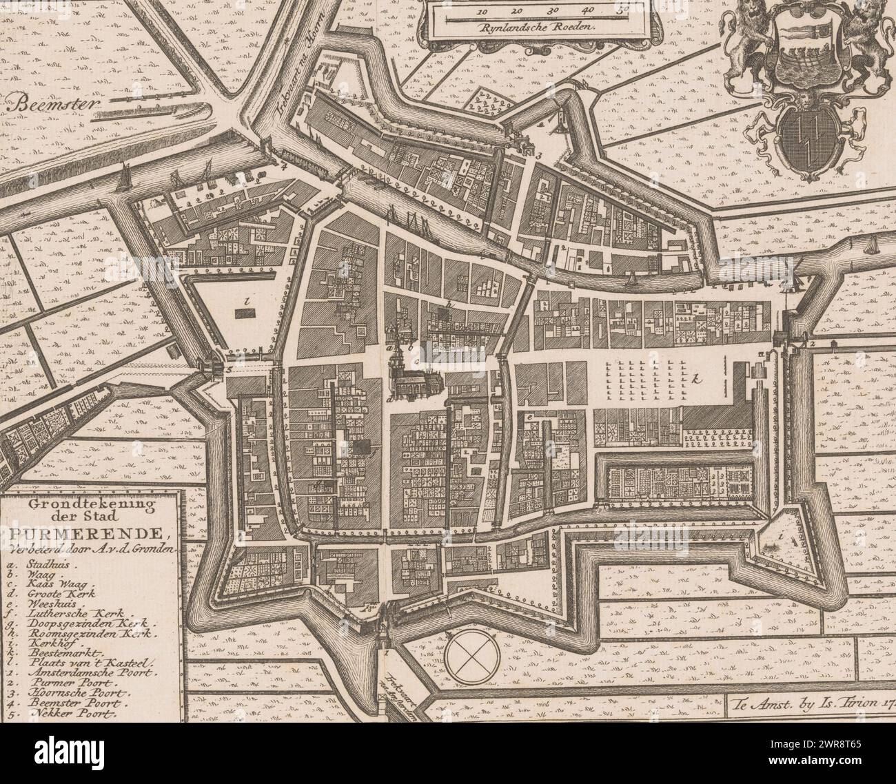 Map of Purmerend, Ground Drawing of the City of Purmerend (title on ...