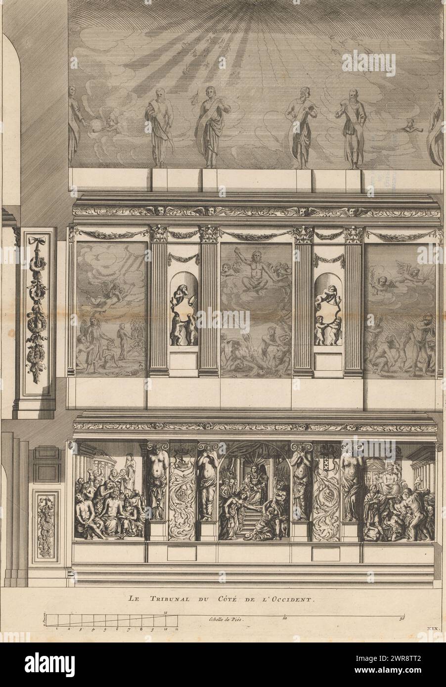 Western wall of the Vierschaar in the Town Hall on Dam Square, Le ...