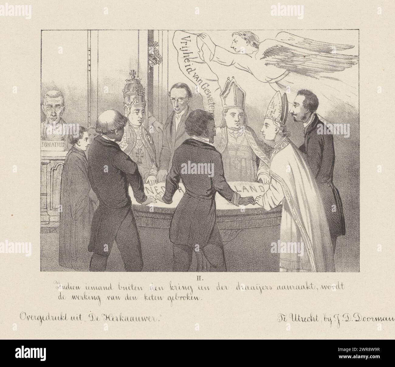 Cartoon on the fall of Thorbecke's ministry by the April Movement, 1853 ...
