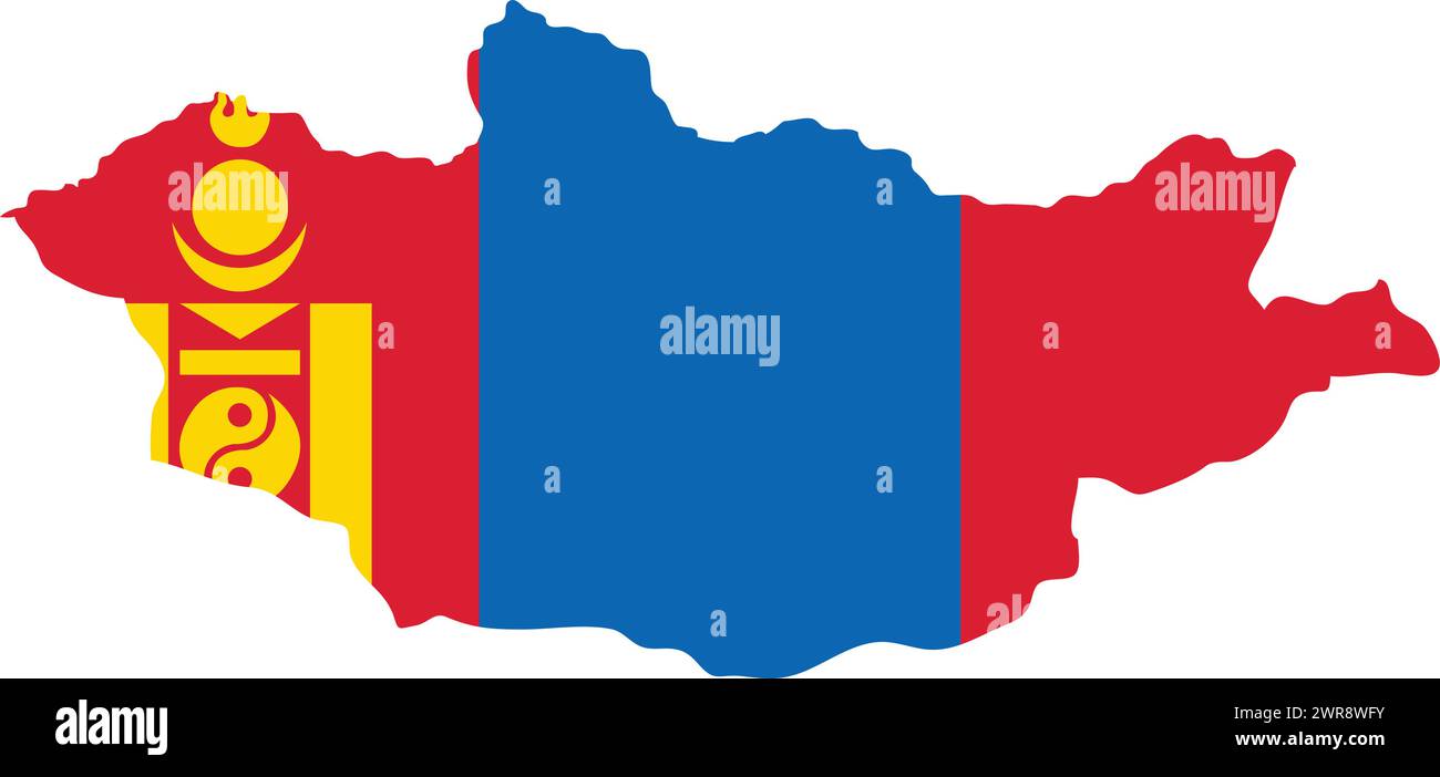 Mongolia Flag in Mongolia Map, Mongolia Map with Flag, Country Map ...