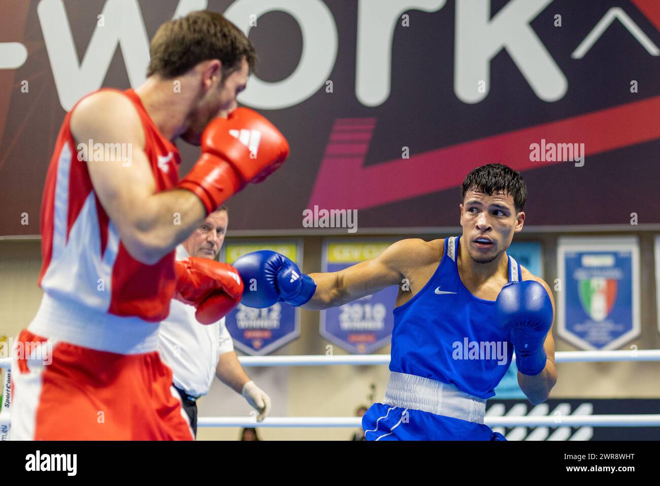 Busto Arsizio, Italy. 11th Mar, 2024. Odajev Saparmyrat (Tkm) in red ...