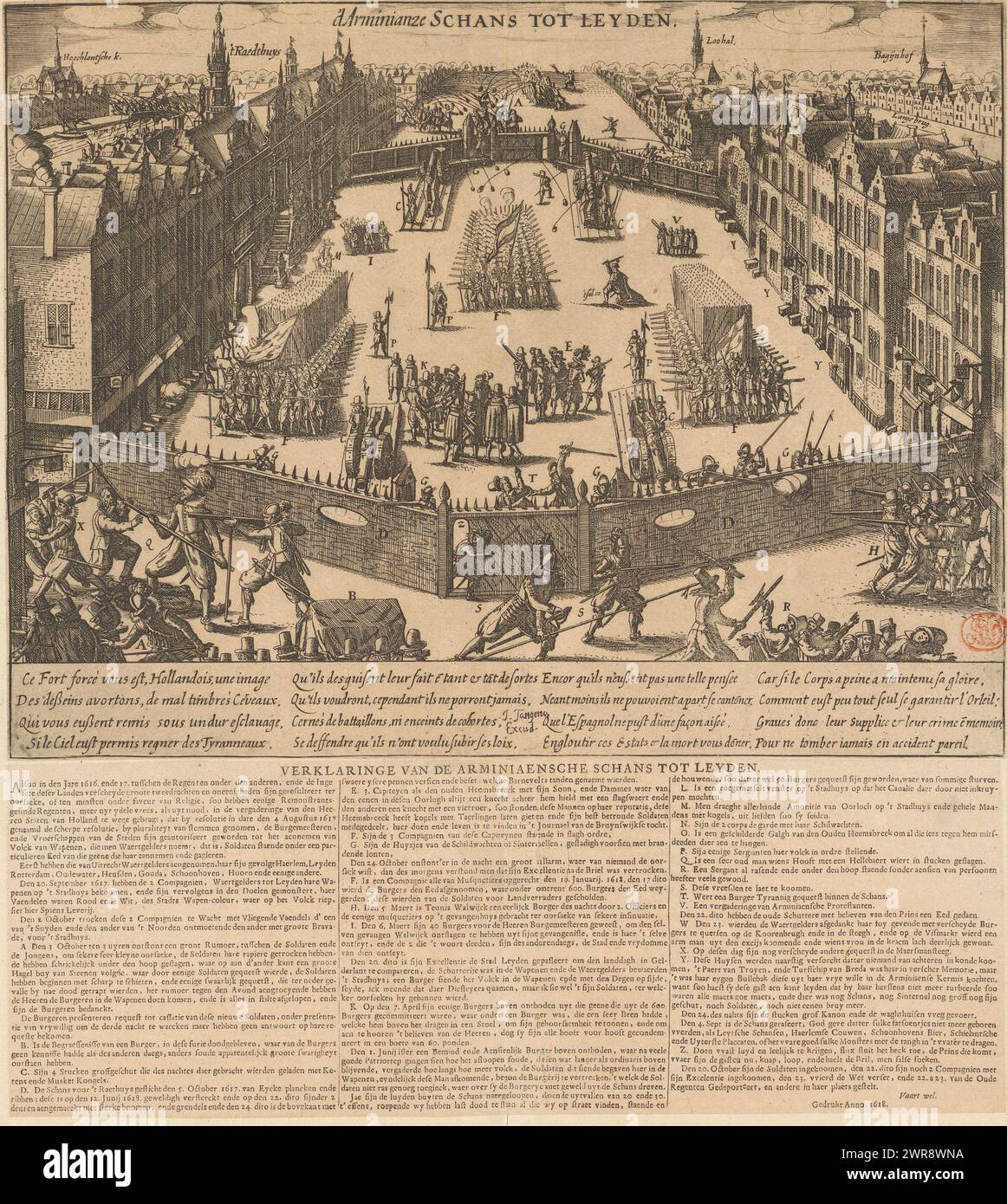 The Arminian redoubt in Leiden, 1618, d' Arminianze redoubt to Leyden ...
