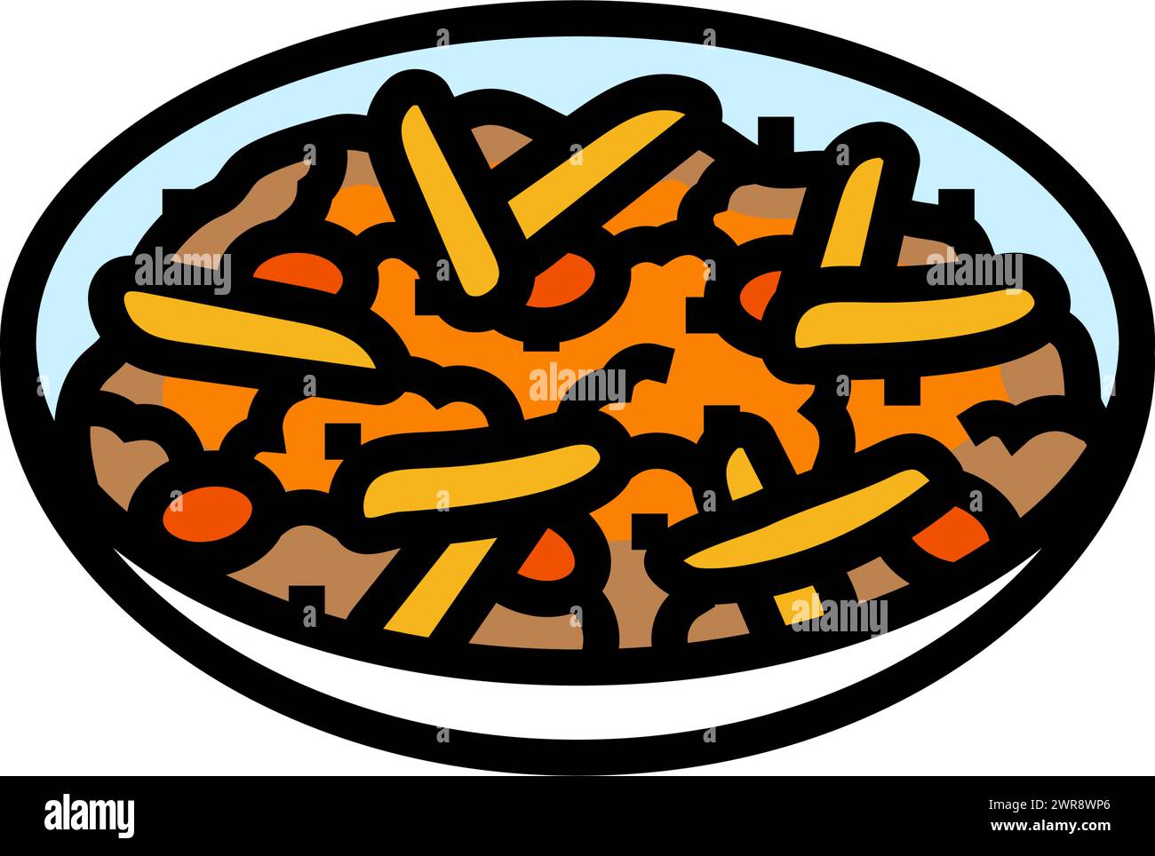 Dak Galbi Korean Cuisine Color Icon Vector Illustration Stock Vector Image And Art Alamy