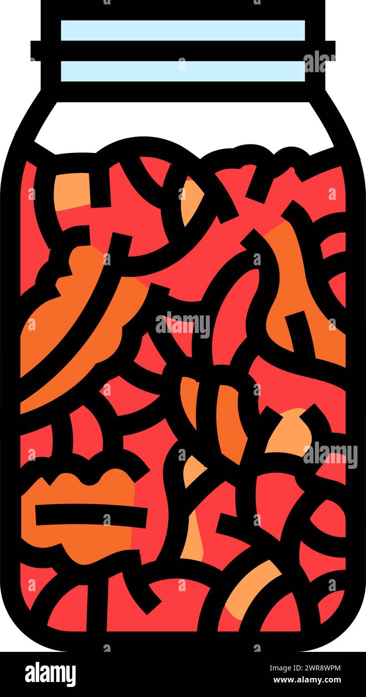 kimchi jar korean cuisine color icon vector illustration Stock Vector ...