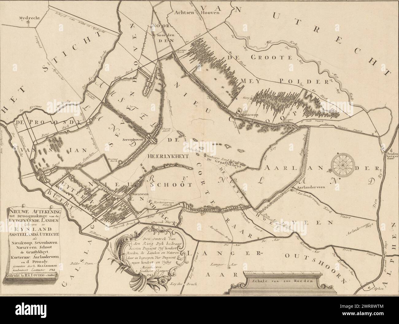 Map of the ceded lands around Nieuwkoop, Zevenhoven, Nieuwveen ...