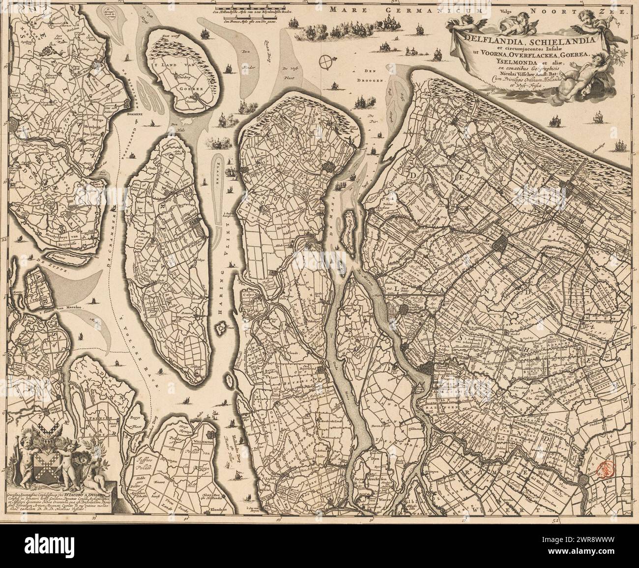 Map of Delfland, Schieland and the South Holland Islands, Delflandia ...
