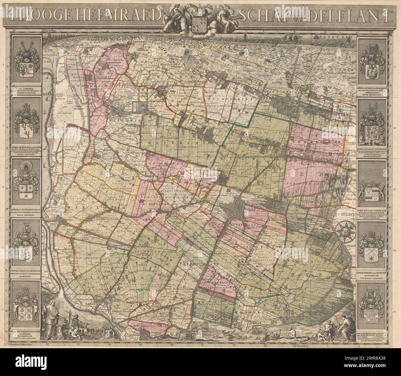 Map of the Delfland Water Board, 'T Hooge Heemraedschap van Delftlant ...