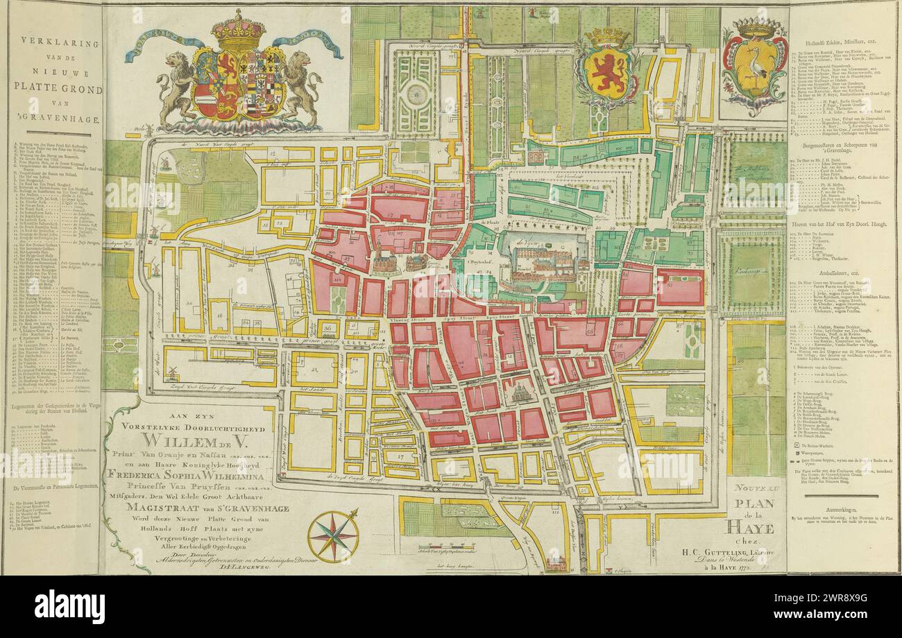 Map of The Hague, Nouveau plan de La Haye (title on object), Top left ...
