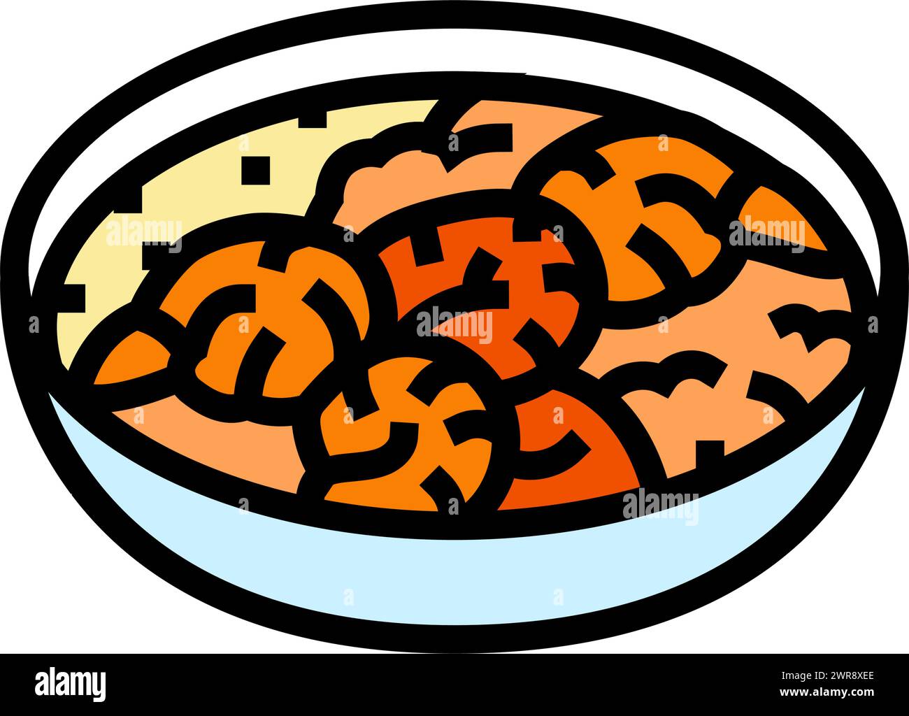prawn curry sea cuisine color icon vector illustration Stock Vector ...