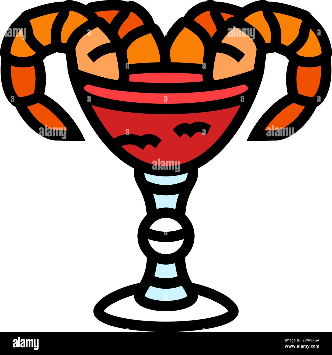 shrimp cocktail sea cuisine color icon vector illustration Stock Vector ...
