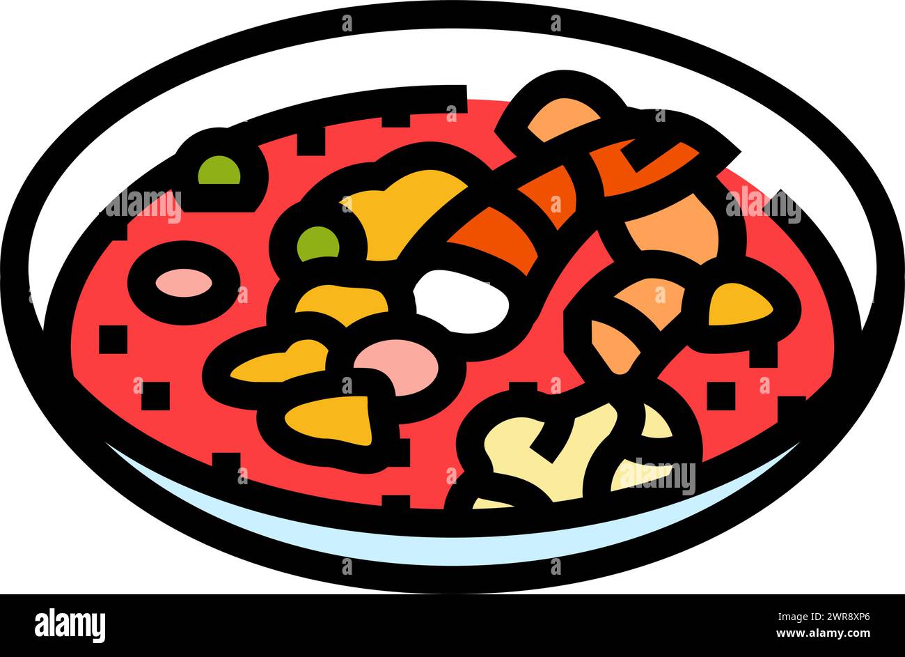 fish stew sea cuisine color icon vector illustration Stock Vector Image ...