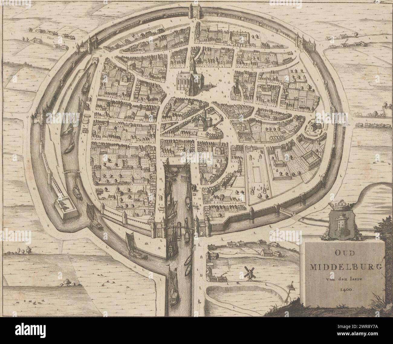 Map of Middelburg, ca. 1400, Oud Middelburg van den Iaere 1400 (title ...