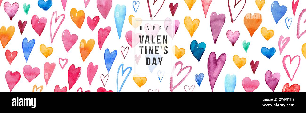 Romantic love background with horizontal border made of beautiful ...