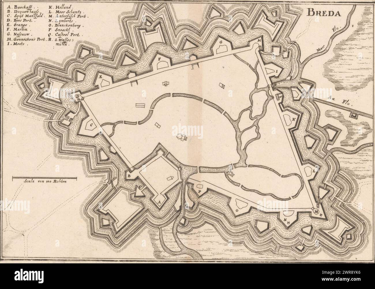 Fortress Map of Breda, Breda (title on object), Fortress Map of Breda ...