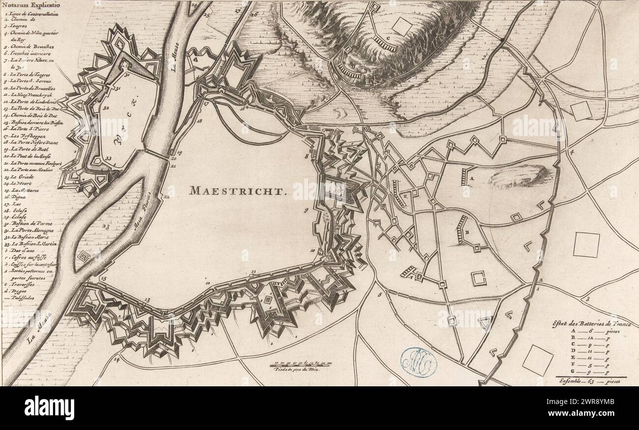 Map of Maastricht, 1678, Map of Maastricht, with the fortifications as ...