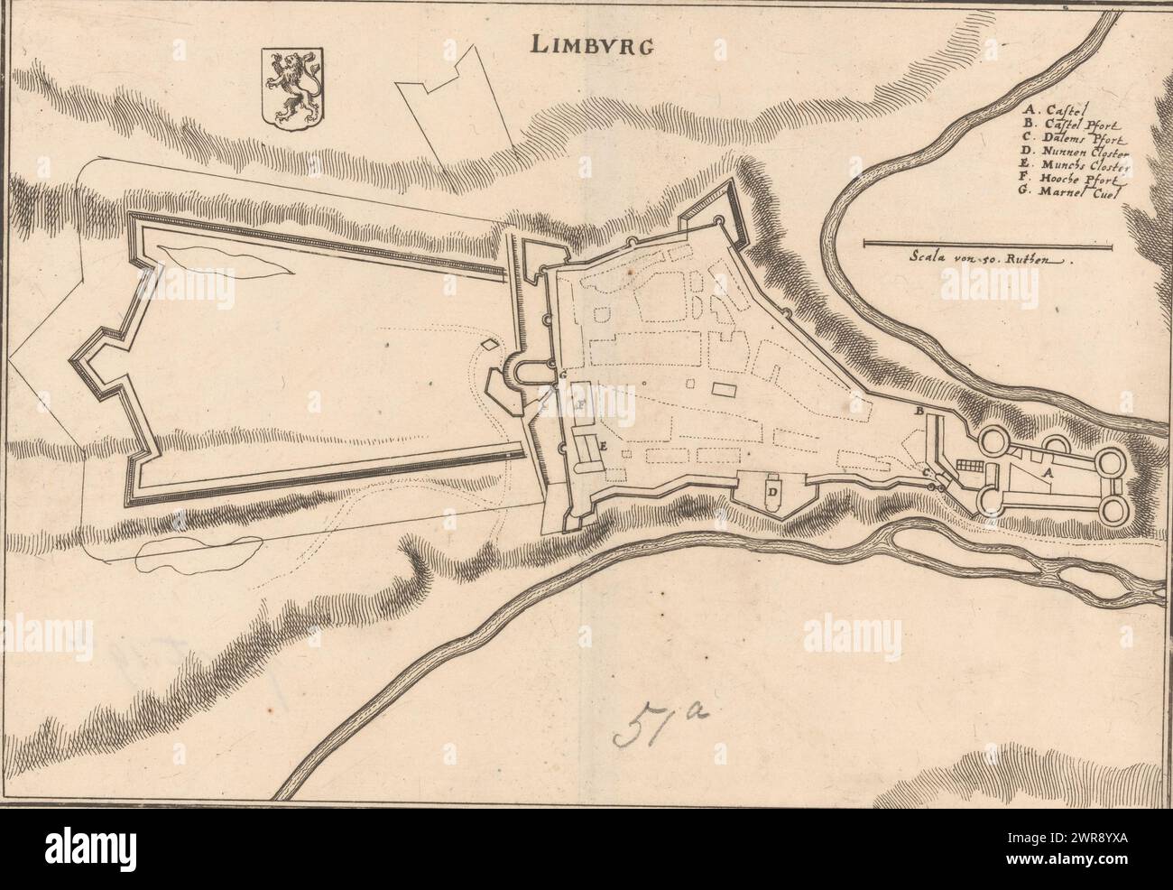 Fortress map of Limburg, Limburg (title on object), Fortress map of the ...