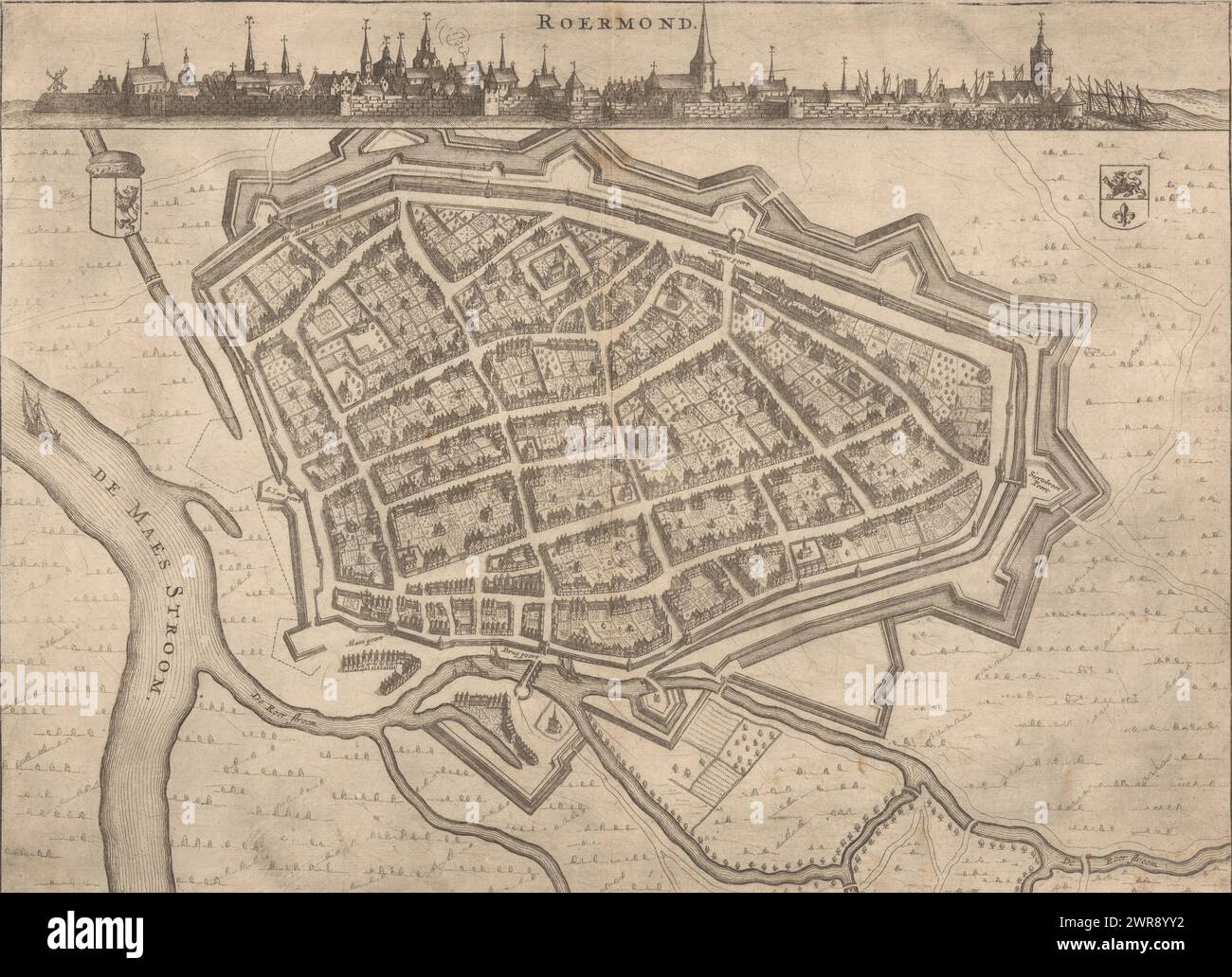 Map of Roermond, Roermond (title on object), Map of Roermond from a ...