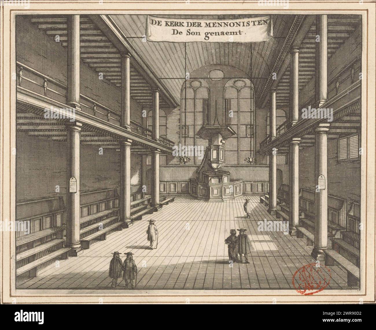 Interior of the Mennonite Church De Zon in Amsterdam, The Church of the ...