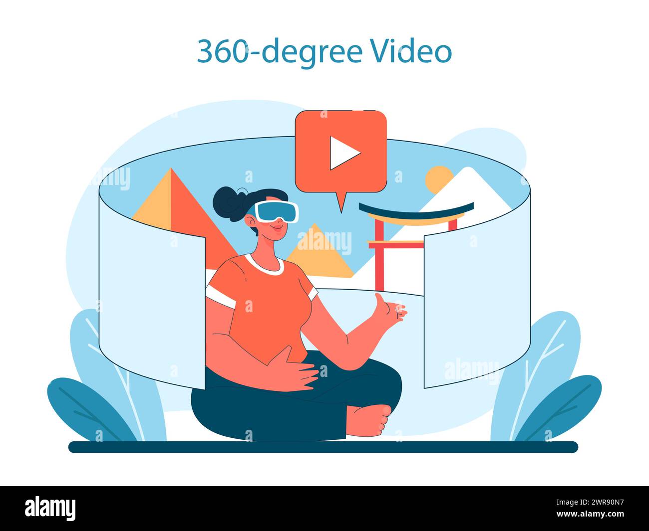 360-degree Video in Virtual Tourism. A person engrossed in panoramic ...