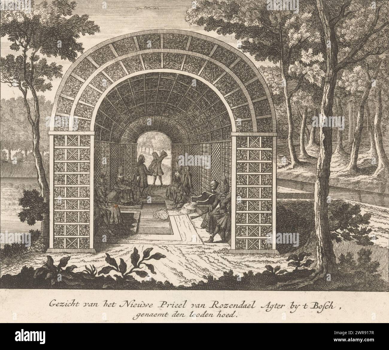 View of the gazebo 'De Looden Hoed' in the garden of Rosendael Castle ...