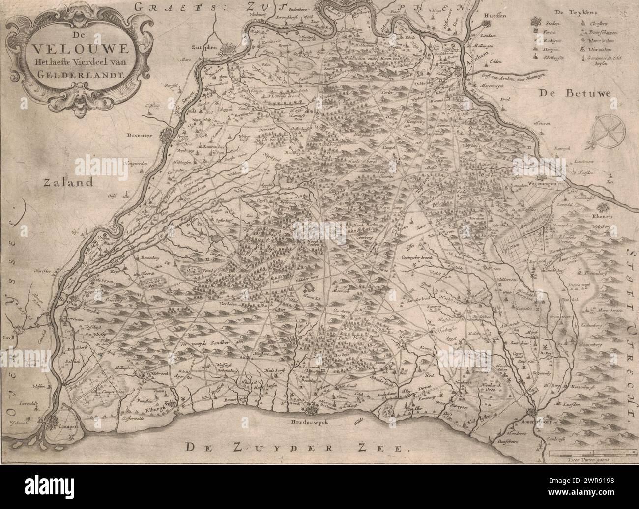 Map of the Veluwe, The Veluwe the last quarter of Gelderlandt (title on ...